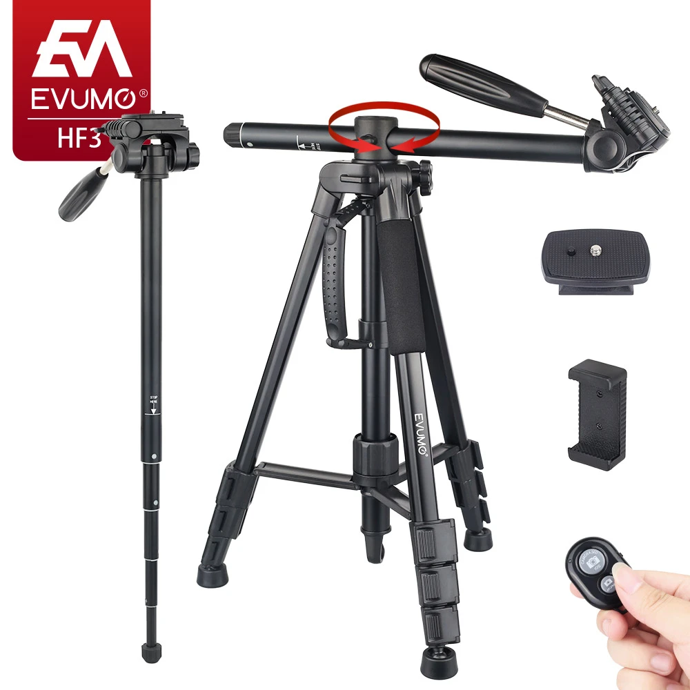 Professional Horizontal Tripod for Camera Mobile Phone Monopod 360 ...