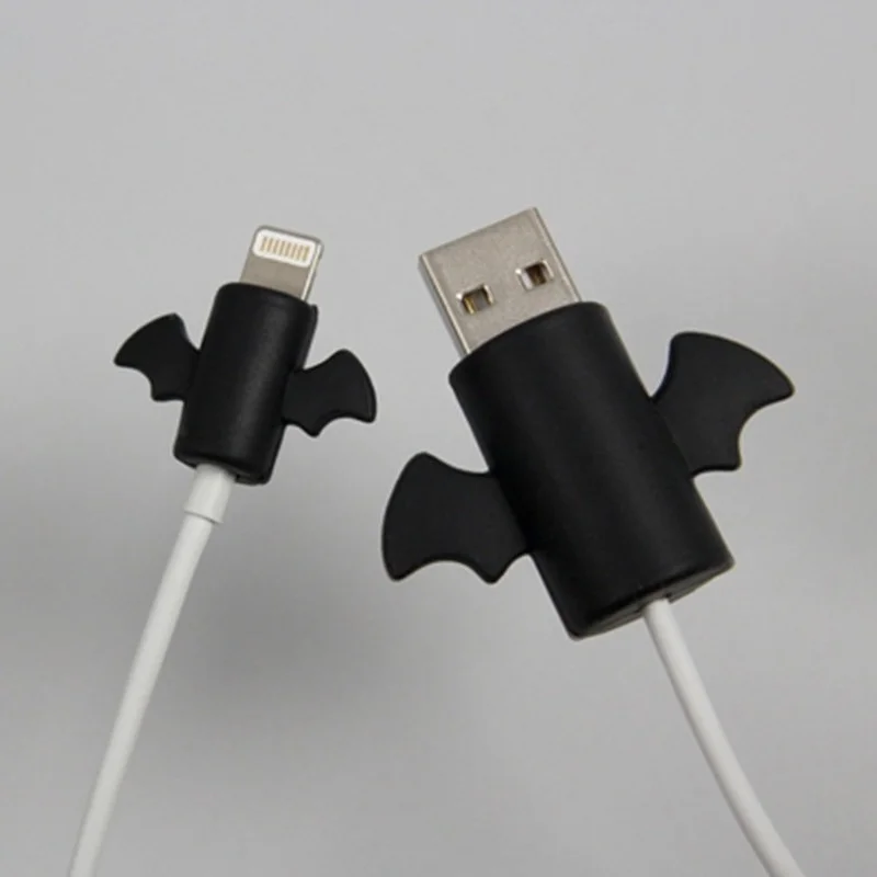 2Pcs/set Kawaii Data Cable Angel Wing Cable Protector Winder Charging ...