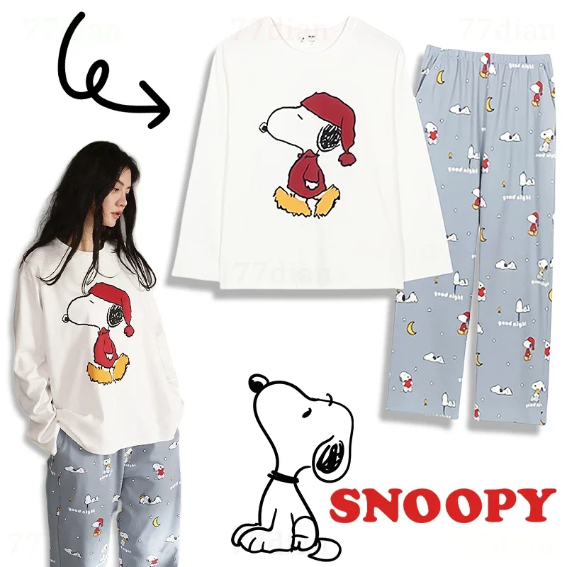 Snoopy-Pyjama-Pak-Anime-Vrouwen-Lange-Mouw-Herfst-Schattige-Mode ...