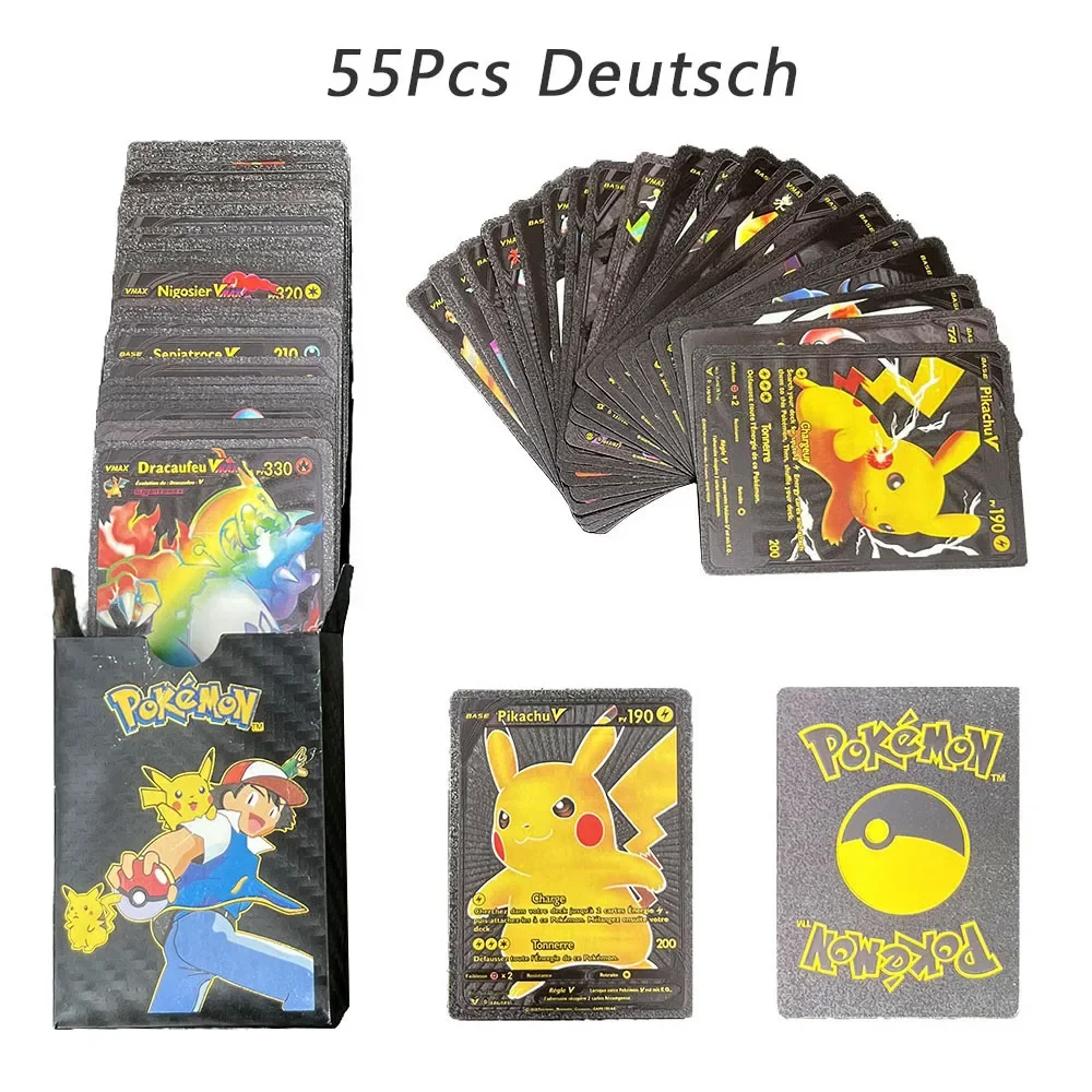 27-110Pcs Cards German French English Spanish Vmax GX Pikachu Diamond ...