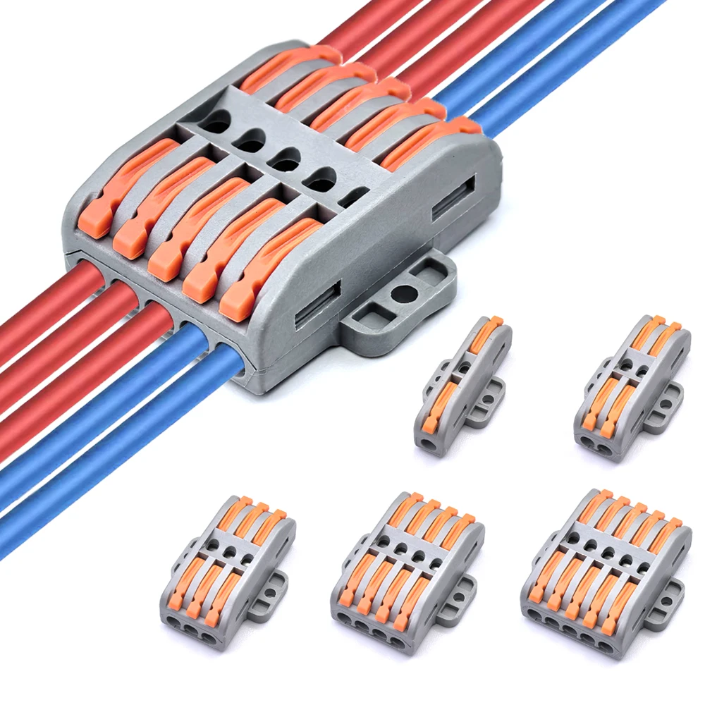 5/10pcs Wire Connector With fixed holes, Universal Compact Wiring ...