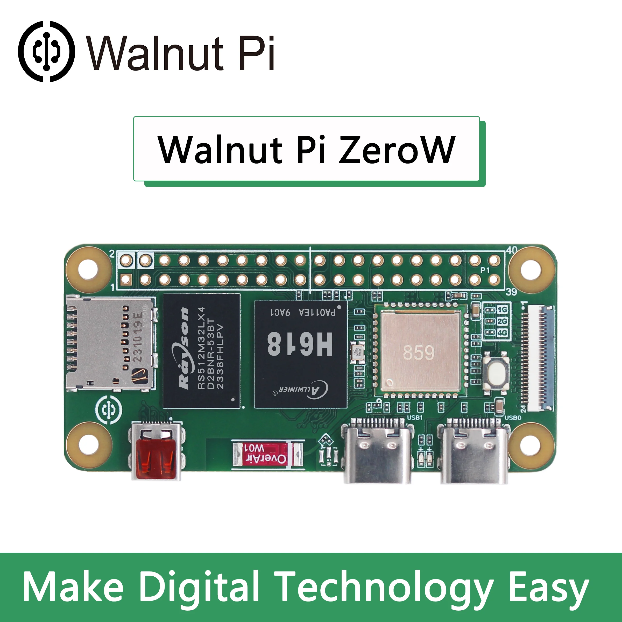 Placa-de-desenvolvimento-Walnut-Pi-ZeroW-Mini-PC-Allwinner-H618-Wi-Fi-Bluetooth-Um-nico ...