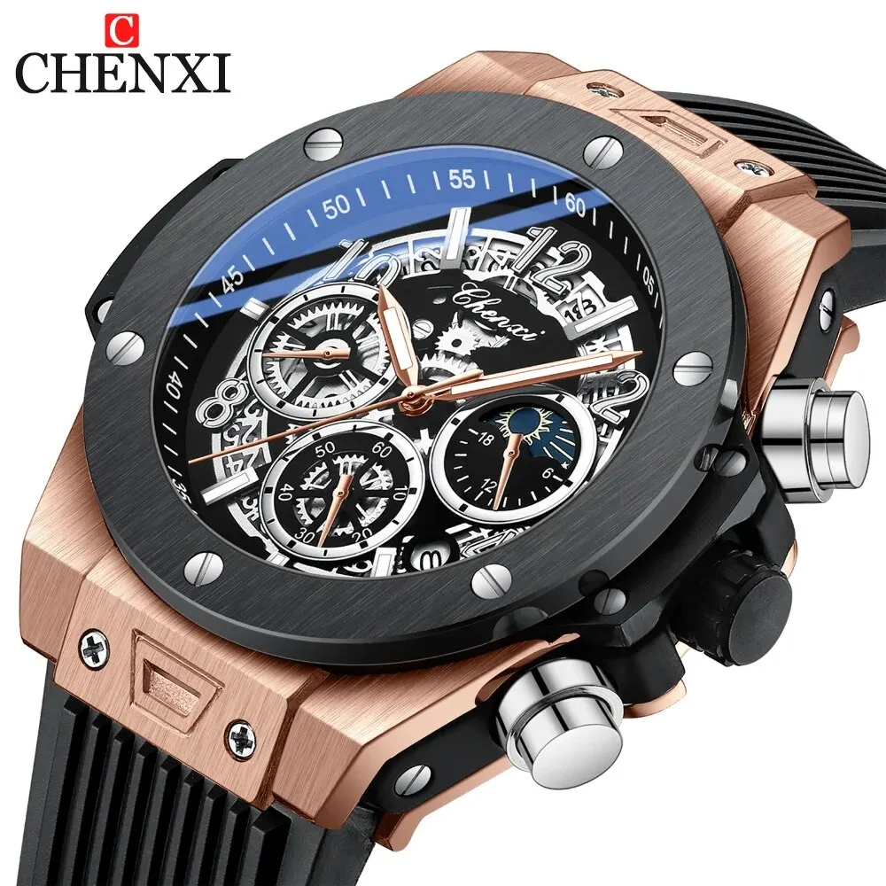 CHENXI-Fashion-Silicone-Chronograph-Watch-Men-Multifunctional-Cool ...