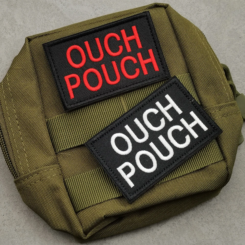 OUCH-POUCH-Embroidery-Pretty-Design-English-Letter-Patch-For-Military-Coat-Shirt-Shoulder-Badge ...