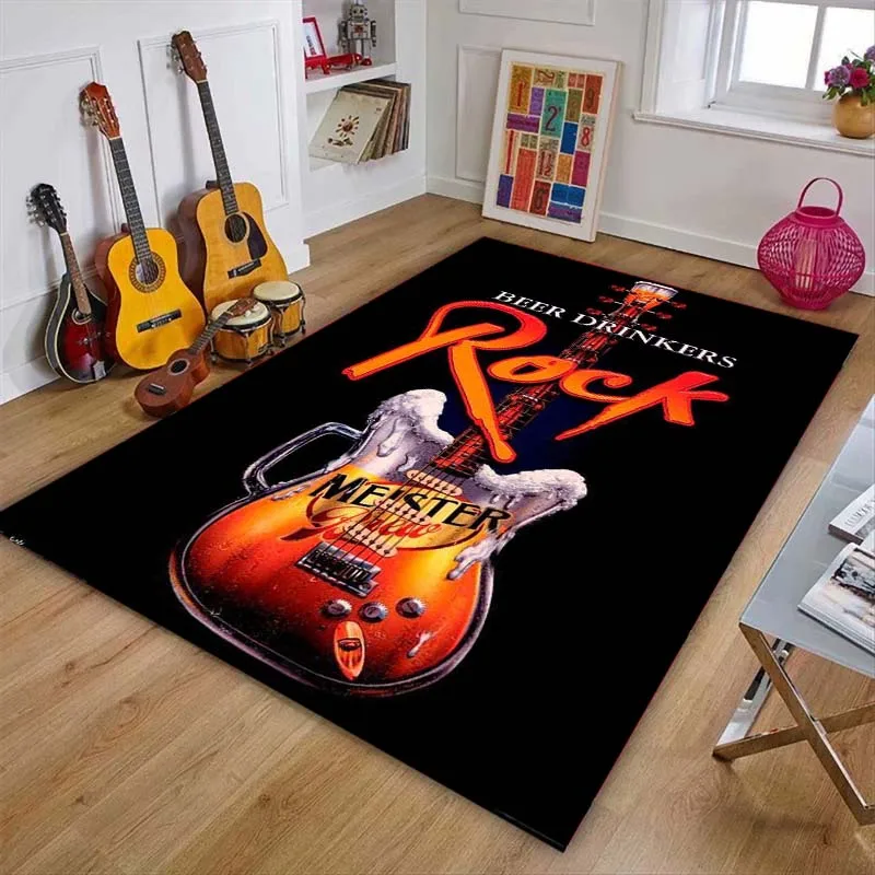 Alfombra-con-estampado-de-guitarra-alfombra-decorativa-para-sala-de ...