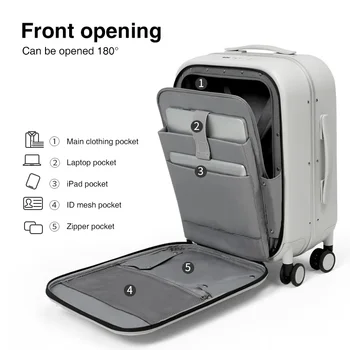 Mixi Patent Design Aluminum Frame Suitcase Carry On Rolling Luggage ...