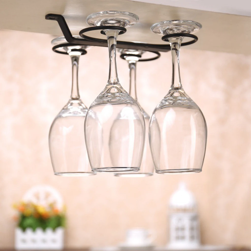 New-Wine-Glasses-Holder-Bartender-Stemware-Hanging-Rack-Under-Cabinet ...