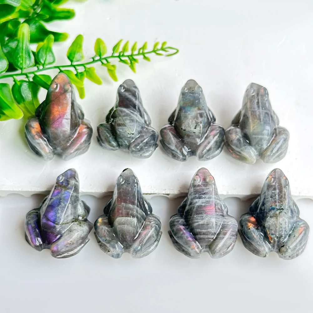 1pc Hand-Polished Natural Purple Flashy Labradorite Frog Figurine ...