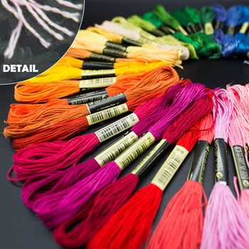 100/200/447pcs Mix Colors Embroidery Thread Cotton Sewing Skeins Craft ...