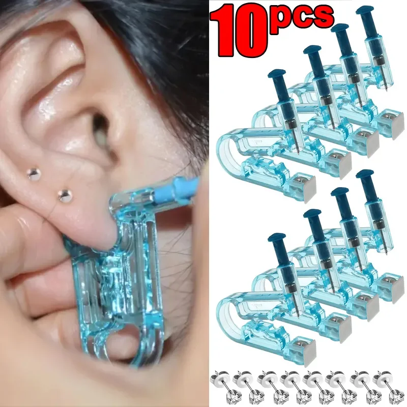 1-10Pcs-Ear-Piercing-Gun-Kit-Disposable-Healthy-Safety-Earring-Piercer ...