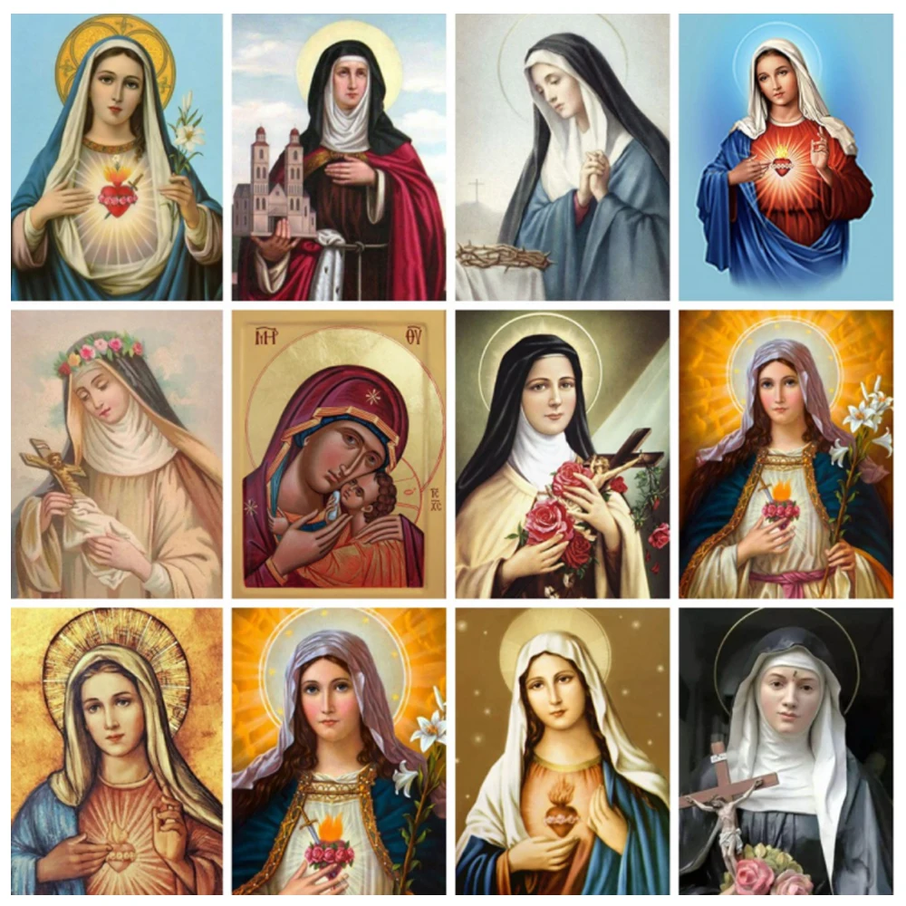 5D-Paint-With-Diamond-Art-Painting-Virgin-Mary-Diamond-Embroidery ...