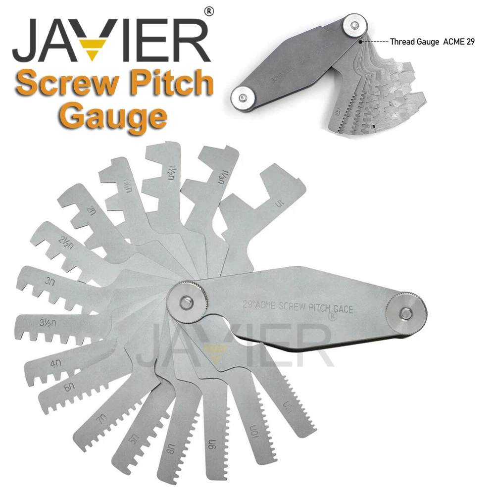 JAVIER-ACME-29-TR30-Screw-Pitch-Gauge-Stainless-Steel-Thread-Pitch ...