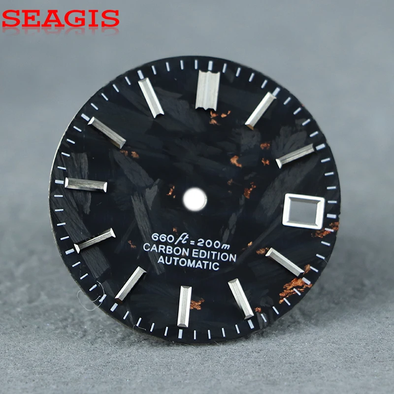 SEAGIS carbon fiber 28.5mm dial NH35 movement no lume No Logo GS Mod ...