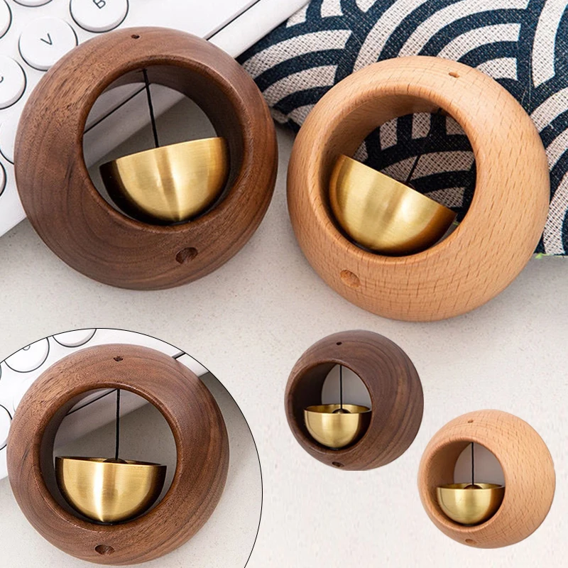 Wireless Solid Wood Door Wind Chime Hanging Bell Reminder Shopkeepers ...