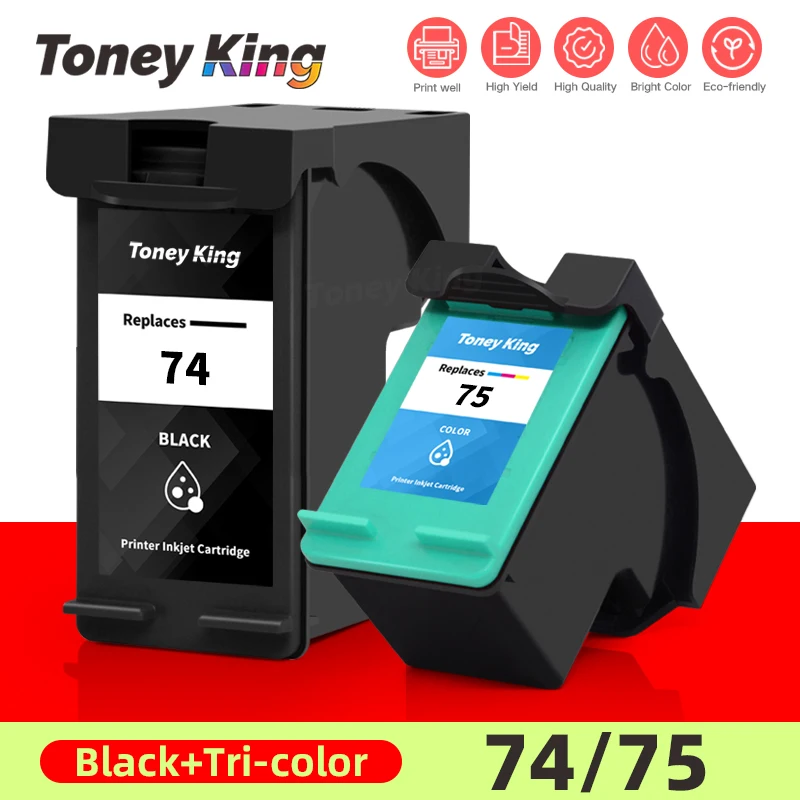 TONEY-KING-Substitui-o-do-cartucho-de-tinta-para-HP-Deskjet-74XL-75XL ...