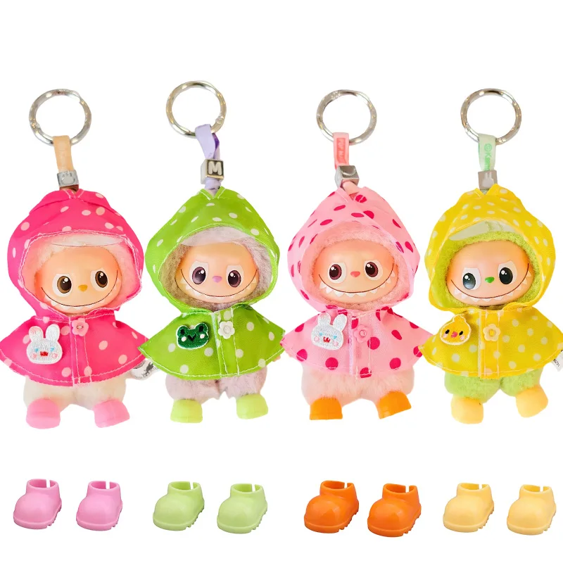 Ropa Labubu Waterproof Raincoat and Rain Shoes Set For 10.5cm Labubu V4 ...