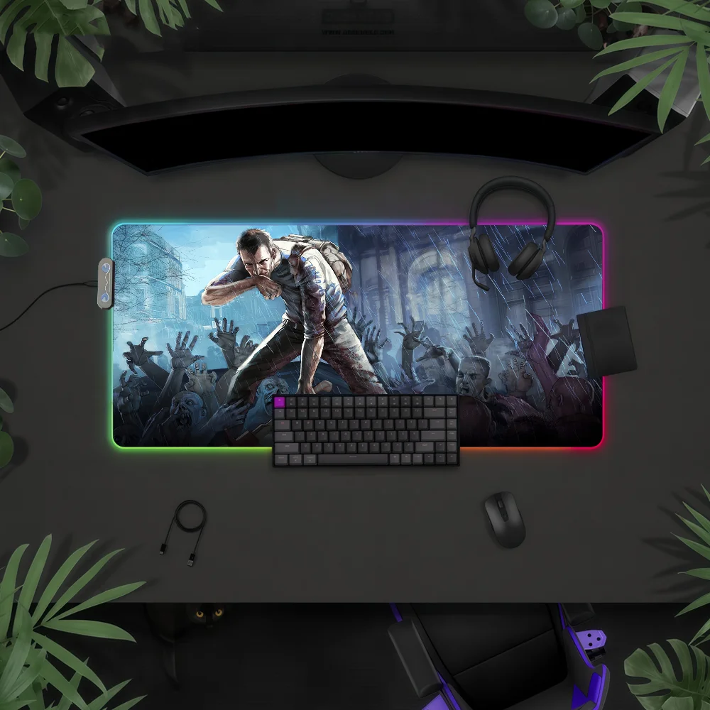 Game Project Zomboid Mouse Pad RGB LED Light Colorful Game Keyboard Non ...