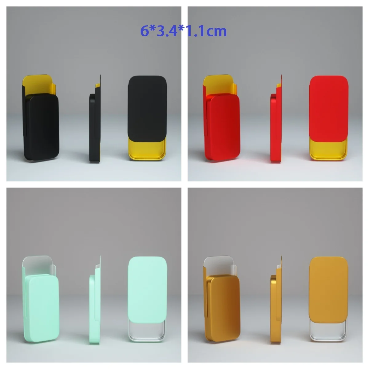 5PC-Multiple-Color-Frosted-Slide-Cover-Chewing-Gum-Storage-Tin-Box ...