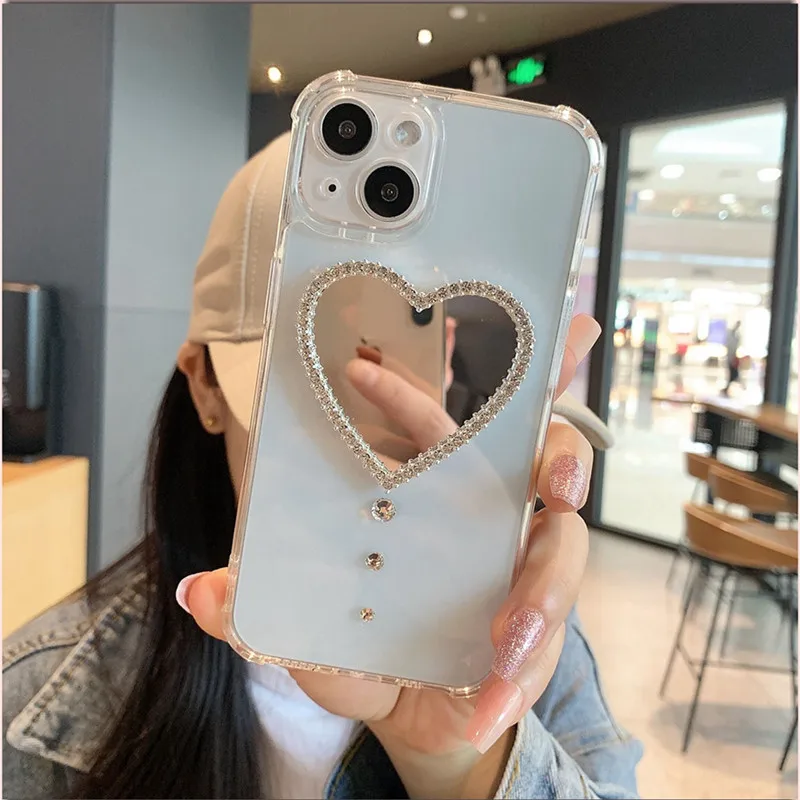 Glamorous Mirror Diamond Shockproof Phone Case - Fashionable Protective ...