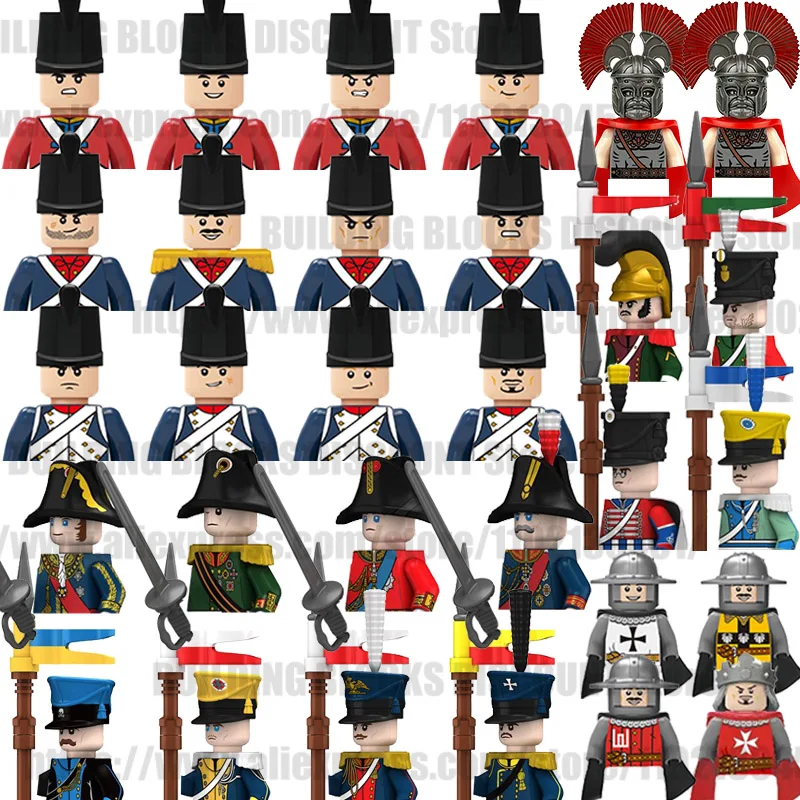 Medieval-Military-Roman-Soldiers-French-Cavalry-Figures-Building-Block ...