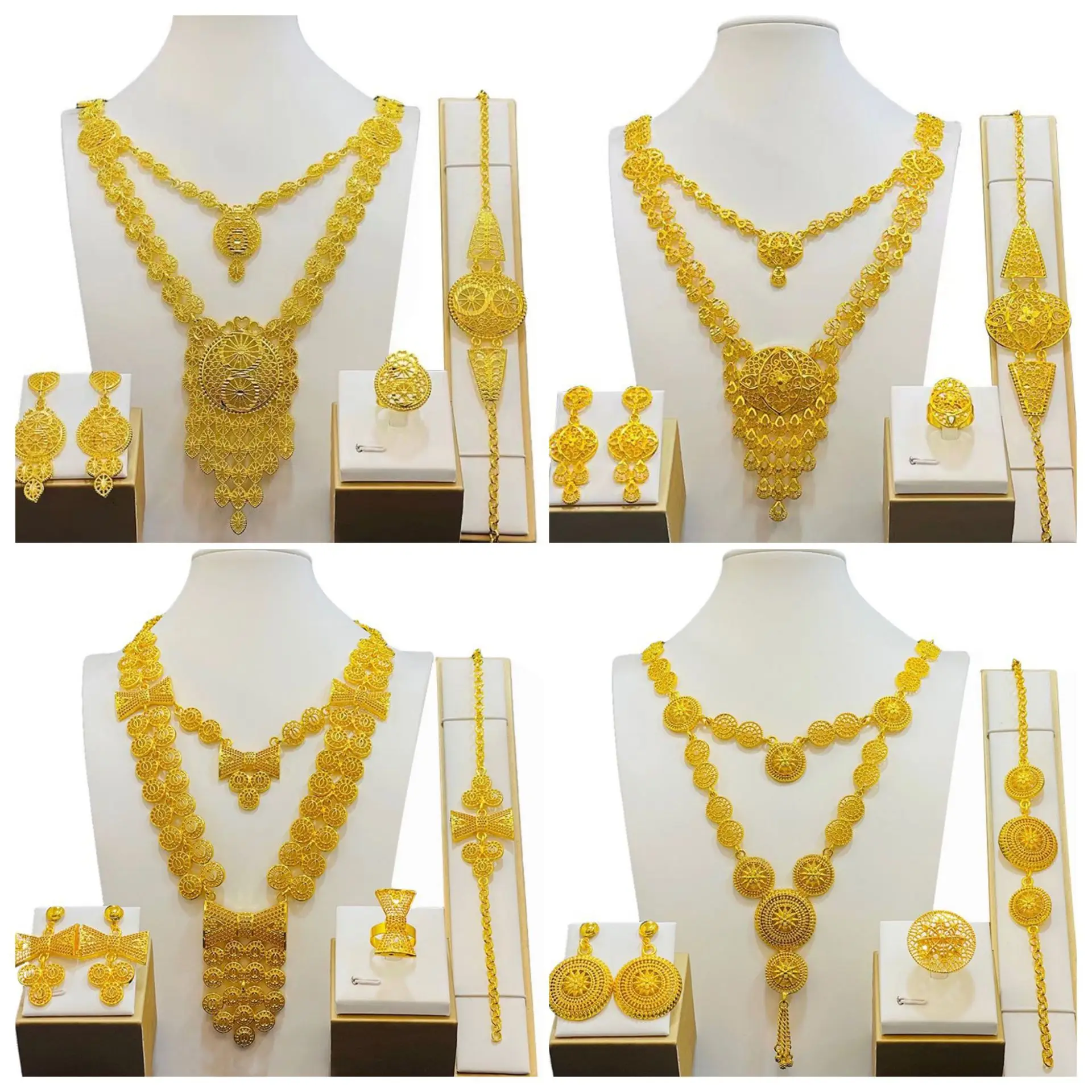 Dubai-Gold-Plated-Jewelry-for-Women-24K-Middle-Eastern-Gold-Set-Bridal ...