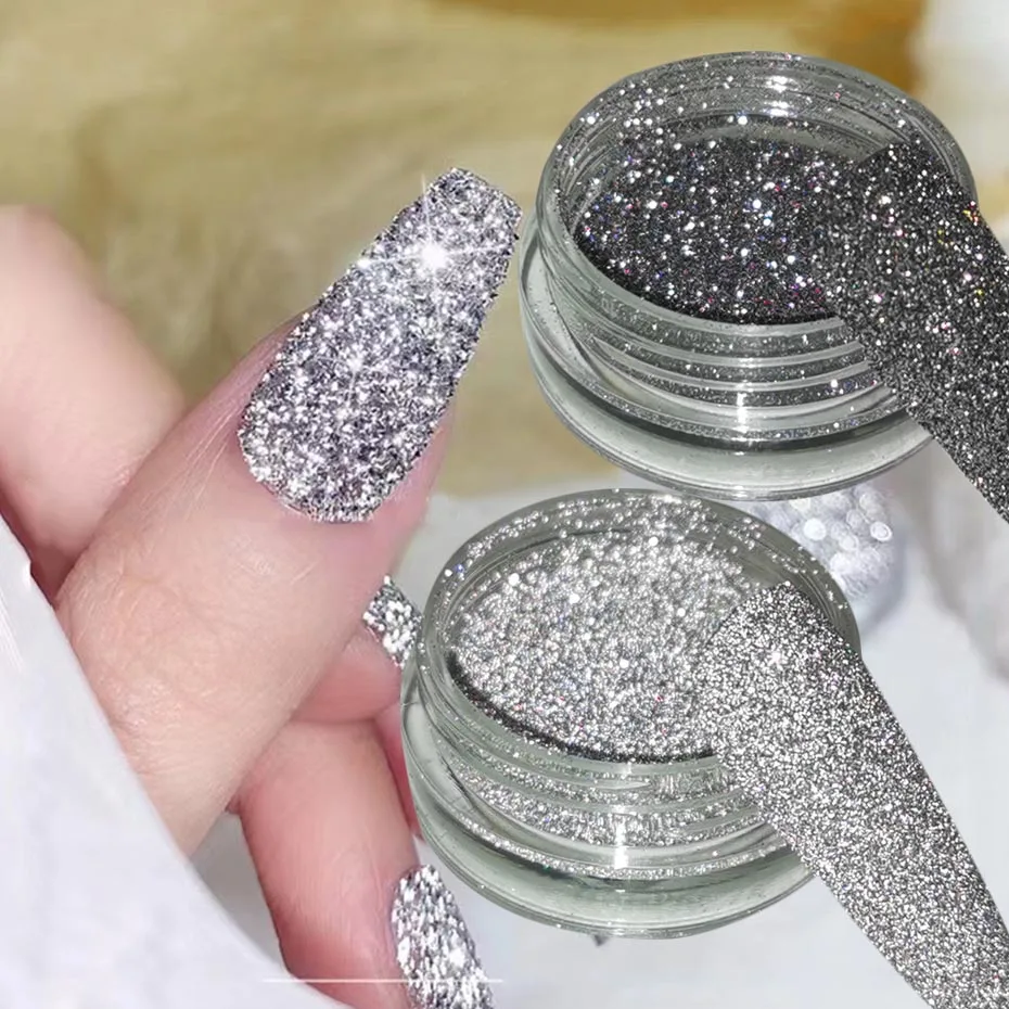 1Box-Sparkling-Diamond-Nail-Powder-Laser-Silver-Reflective-Glitter ...