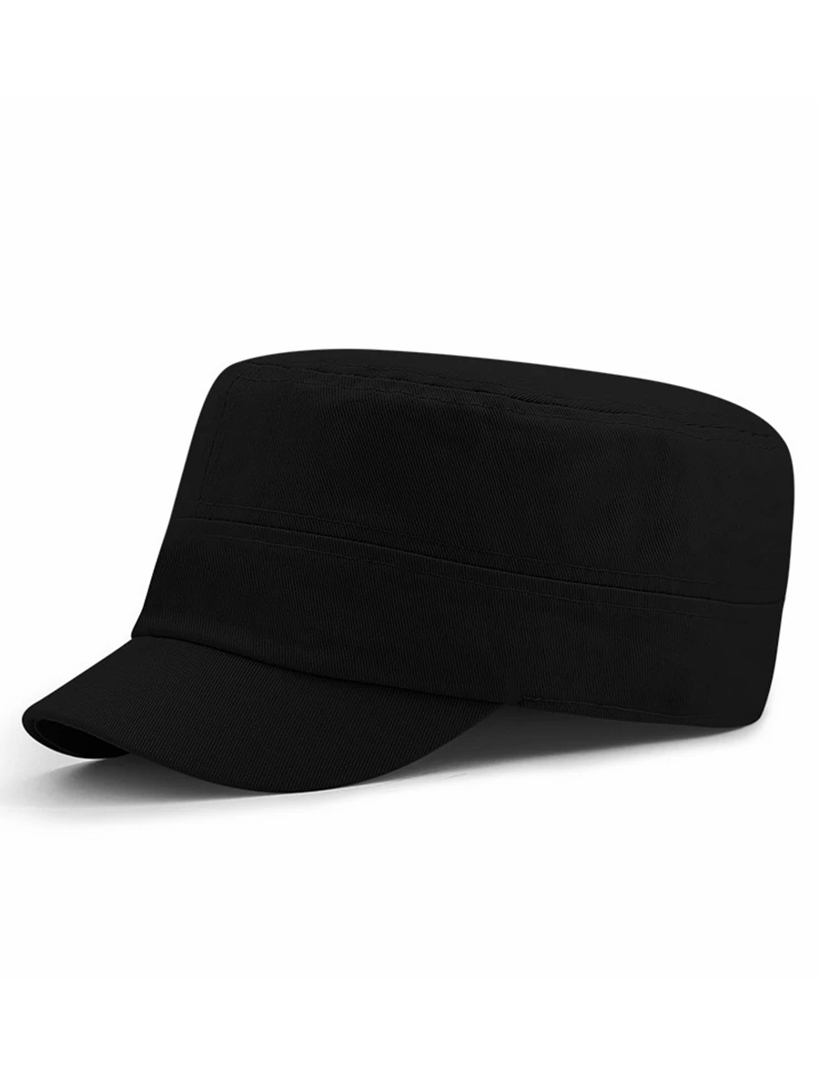 Big-size-sun-hats-full-close-flat-army-cap-male-short-Peaked-fitted-cap ...