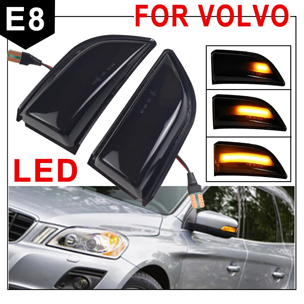 2x LED Dynamic Turn Signal Light For Volvo XC60 2008-2014 Side Wing ...