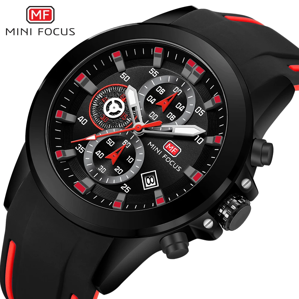 MINI-FOCUS-Red-Black-Chronograph-Watches-Luminous-Fashion-Sports ...