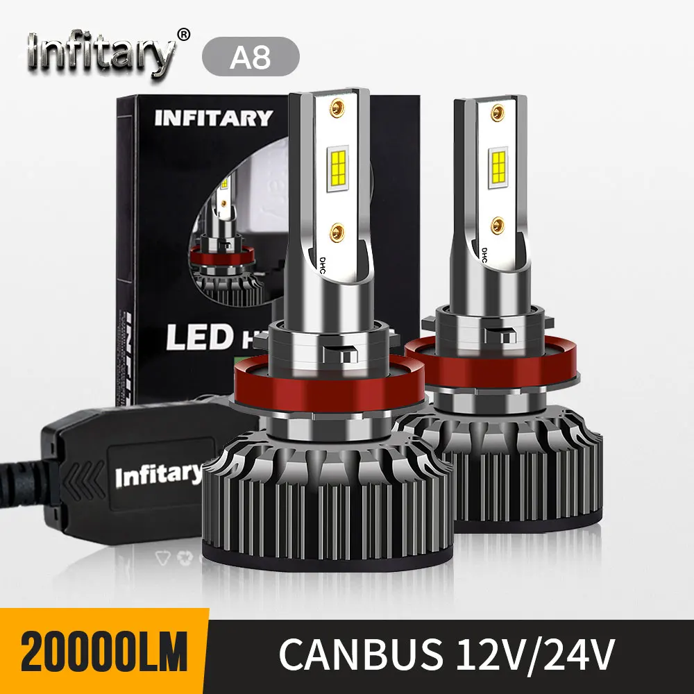 Infitary Canbus H4 H7 Led Truck Car Headlight Bulbs 100w 26000lm 12v 24v 36v 3570 Chip H1 H3 H11 ...
