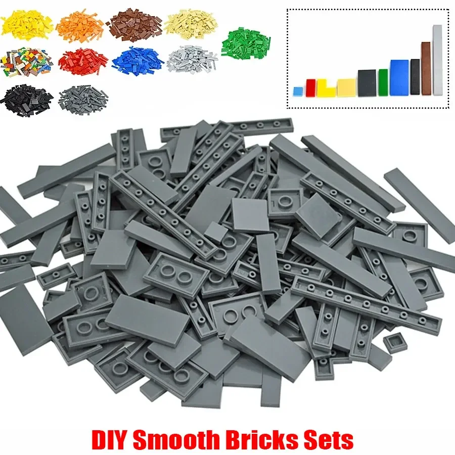 150pcs DIY Thin Figure Building Blocks Smooth 1x1 1x2 2x2 2x4 1x8 ...