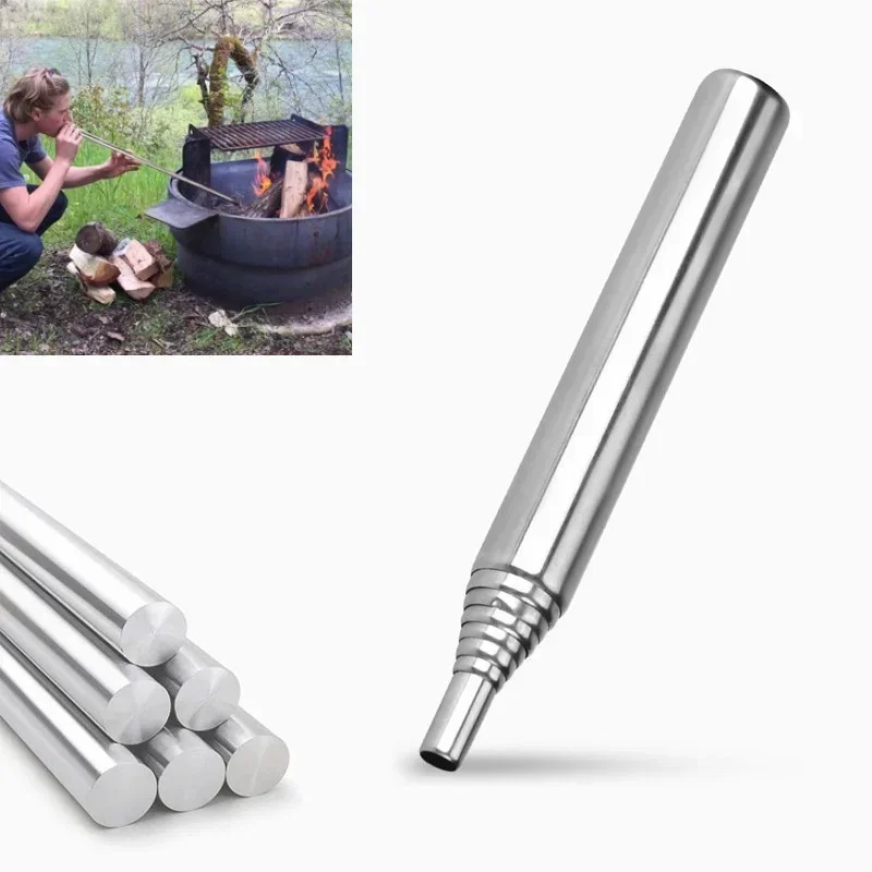Outdoor Camping Blow Fire Tube Blowpipe Collapsible High Effective Tiny ...
