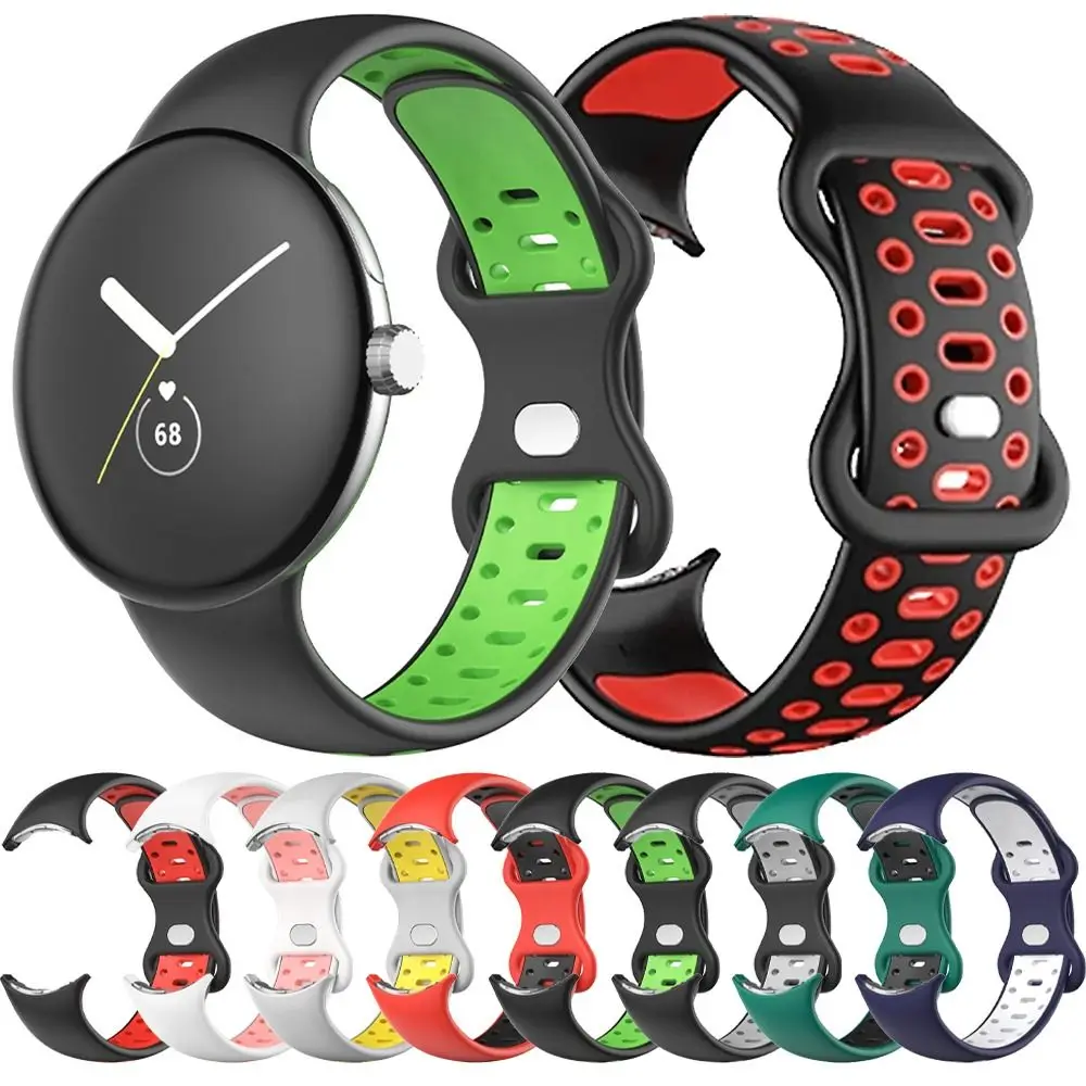 Dual Color Soft Silicone Strap For Google Pixel Watch Watch Active ...