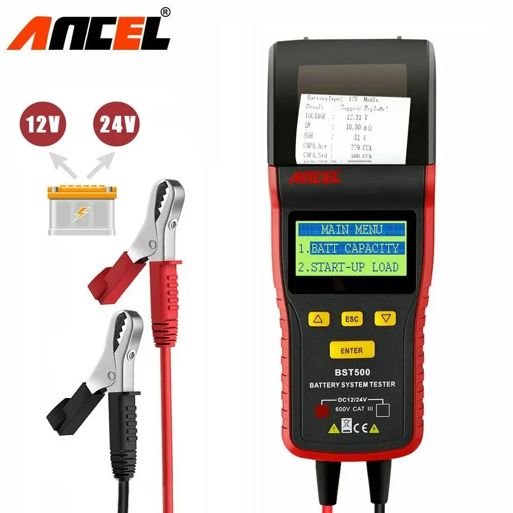 ANCEL-BST500-Car-Battery-Tester-With-Printer-12V-24V-Cranking-Charging ...
