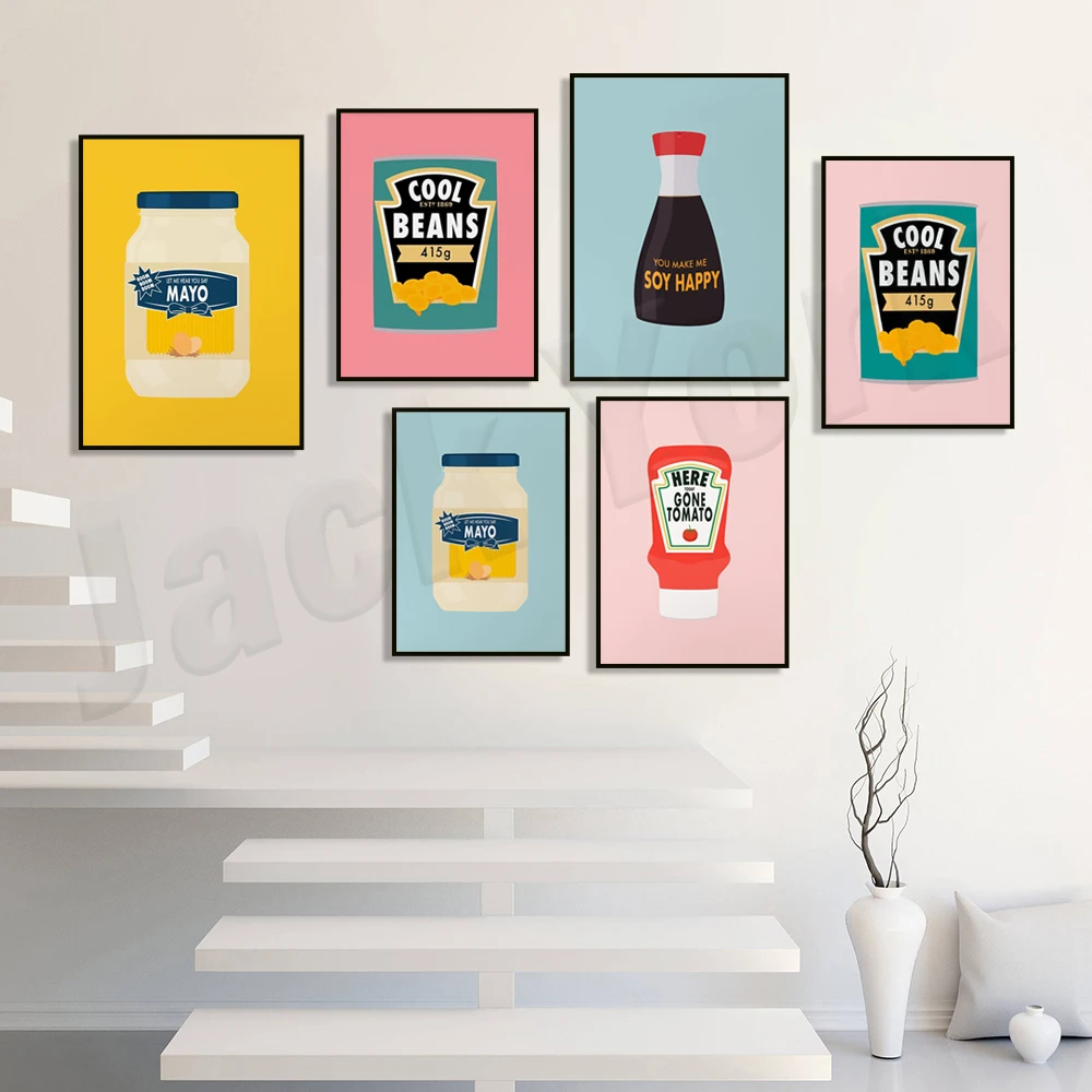 Blue-Cool-Beans-Pesto-Soy-Pun-Pasta-Food-Ketchup-Kitchen-Art-Funny-Pun ...