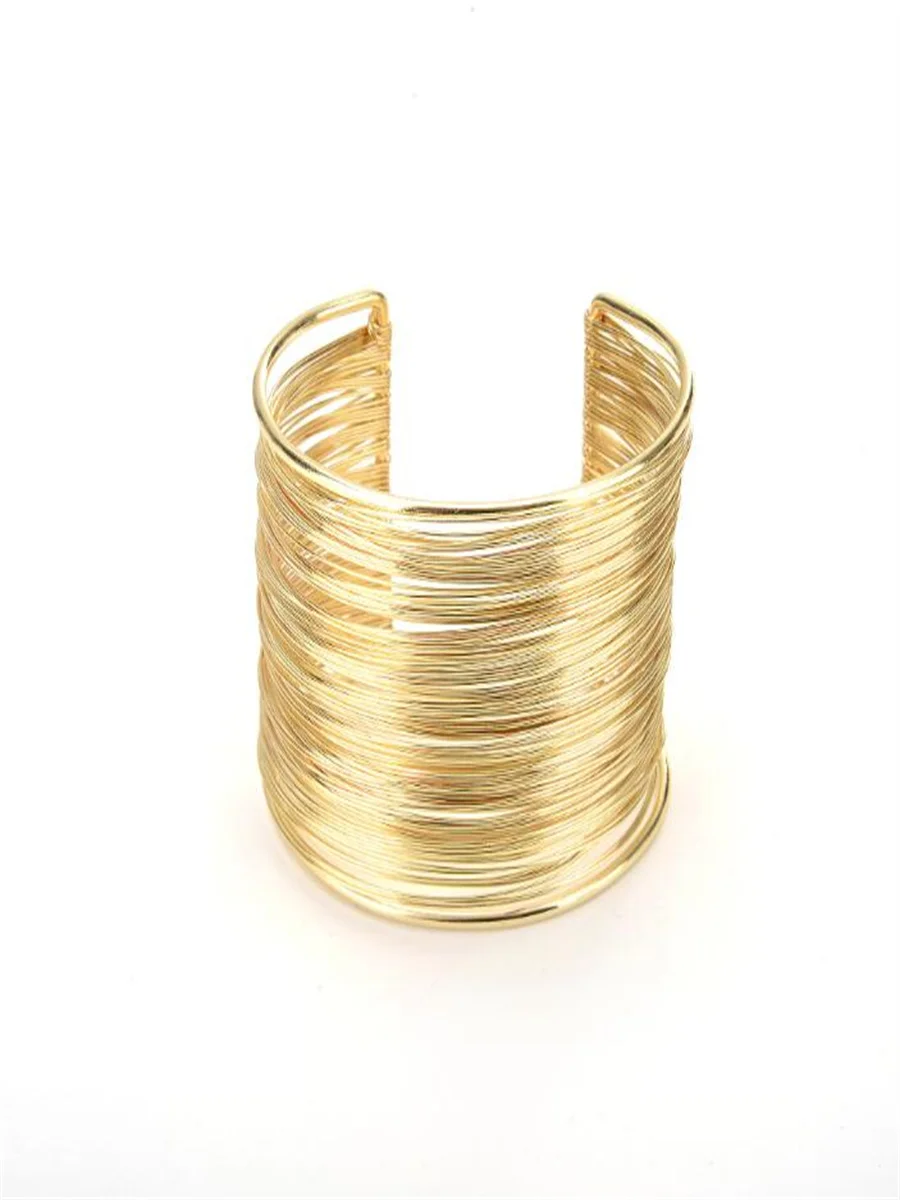 Gold-plate-Personality-luxury-heavy-metal-high-quality-wire-bracelet ...