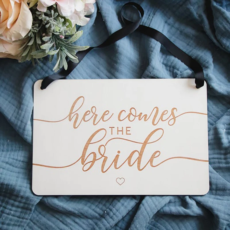 Ring Bearer Sign ,engraved Here Comes The Bride Sign, Ring Security ...