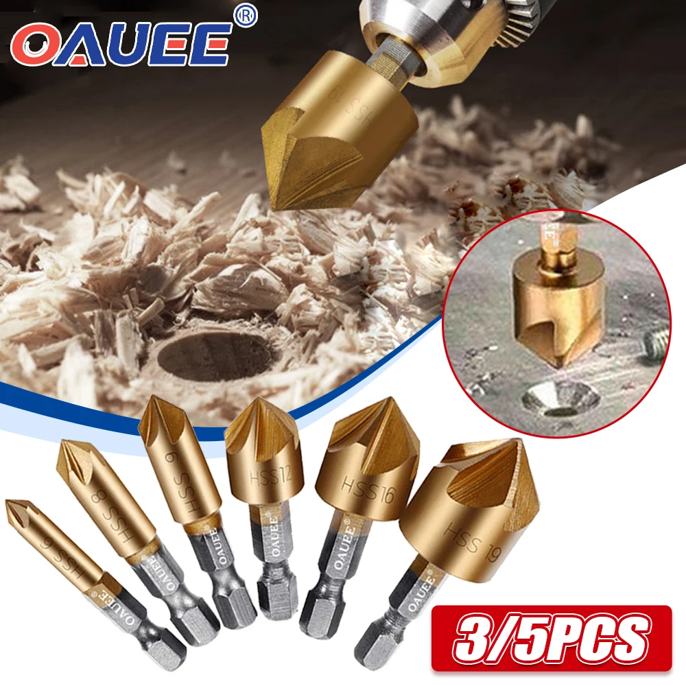 Wood Countersink Drill Bits Set | Hss Countersink Drill Bits - 3/6pcs ...
