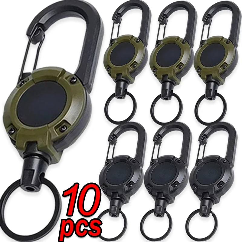 1-10pcs-Heavy-Duty-Retractable-Pull-Badges-ID-Reel-Carabiner-Key-Chain ...
