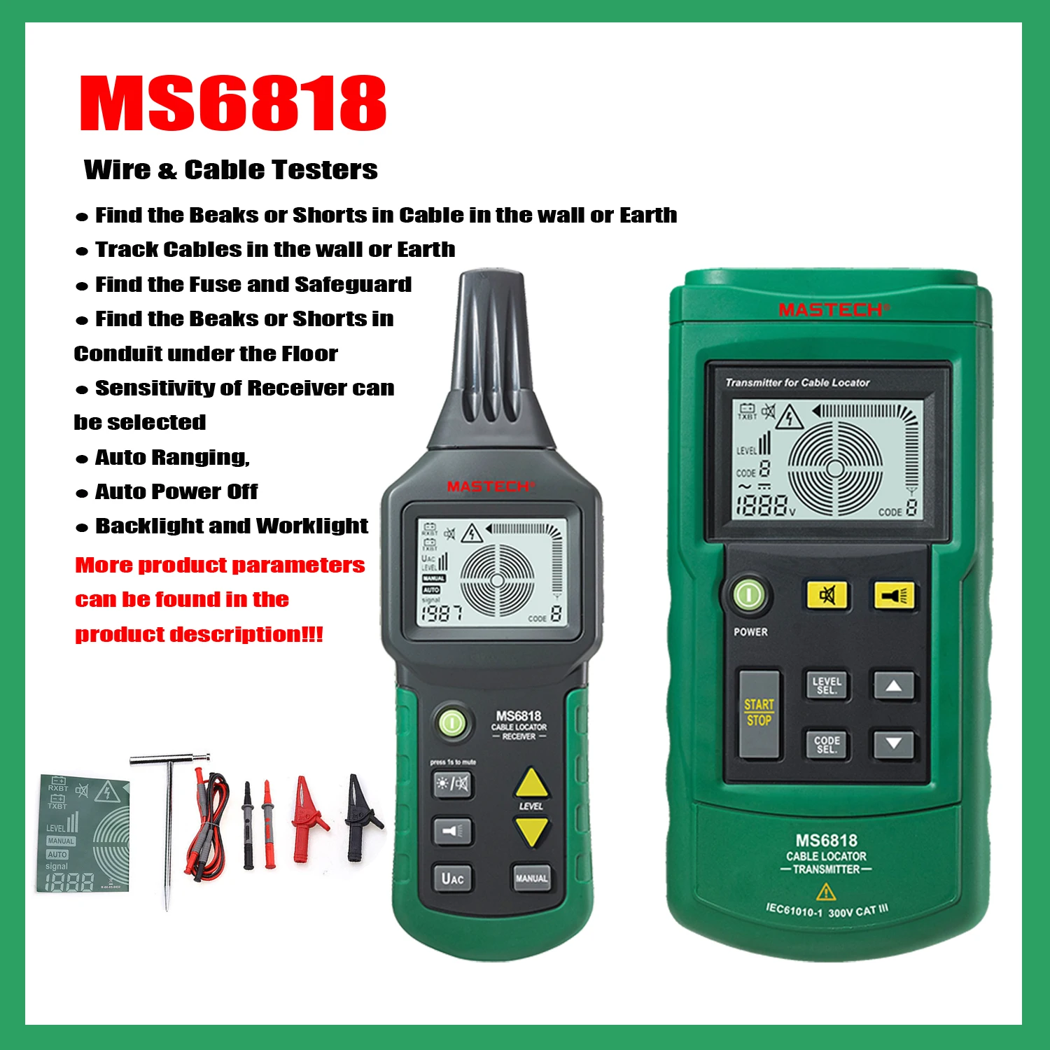 MASTECH-MS6818-Portable-Professional-Wire-Cable-Testers-Wire-Cable ...