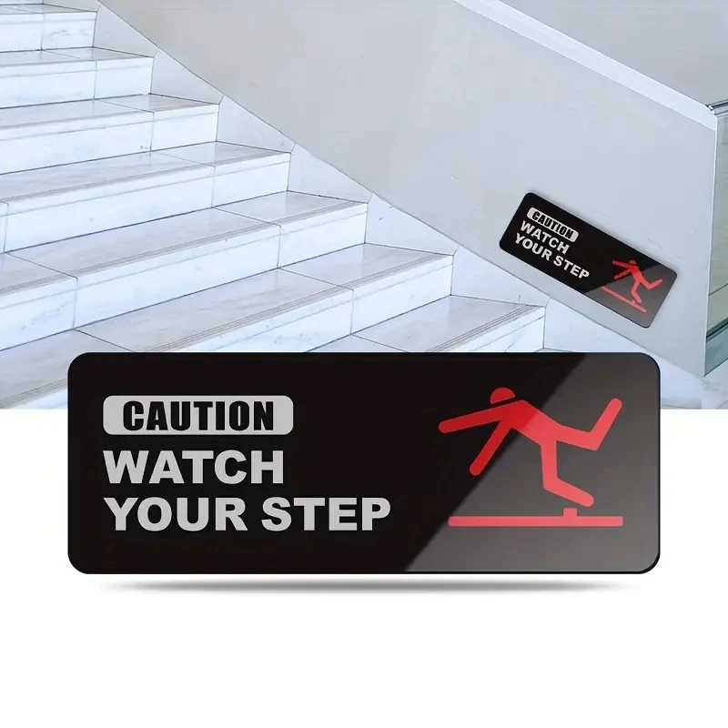 1PC-Acrylic-Sticker-Beware-Step-Identification-Prompt-Sign-For-Stairs ...