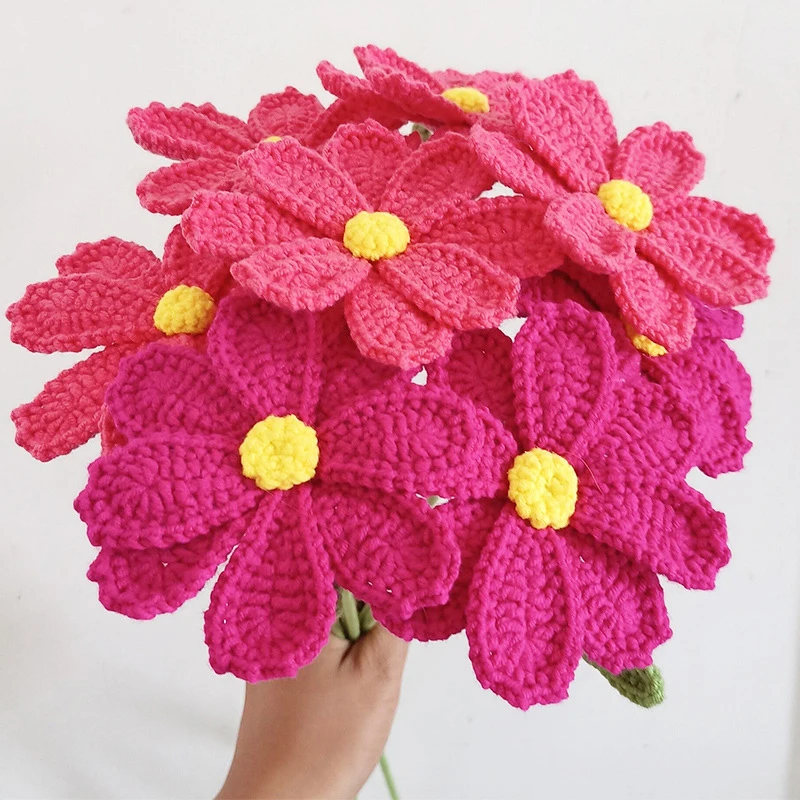 Creative-Hand-knitted-Flowers-Artificial-Flower-Bouquet-Crochet-Fake ...