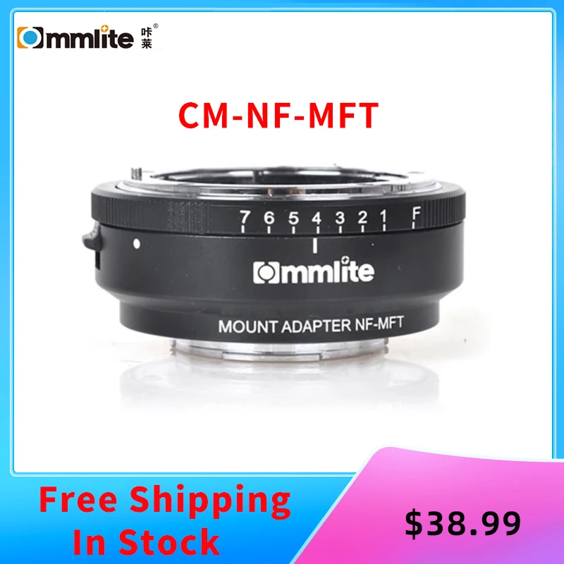 COMMLITE CM-NF-MFT Manual Focus Adapter for Nikon F Lens (D/G/AI/S Lens ...
