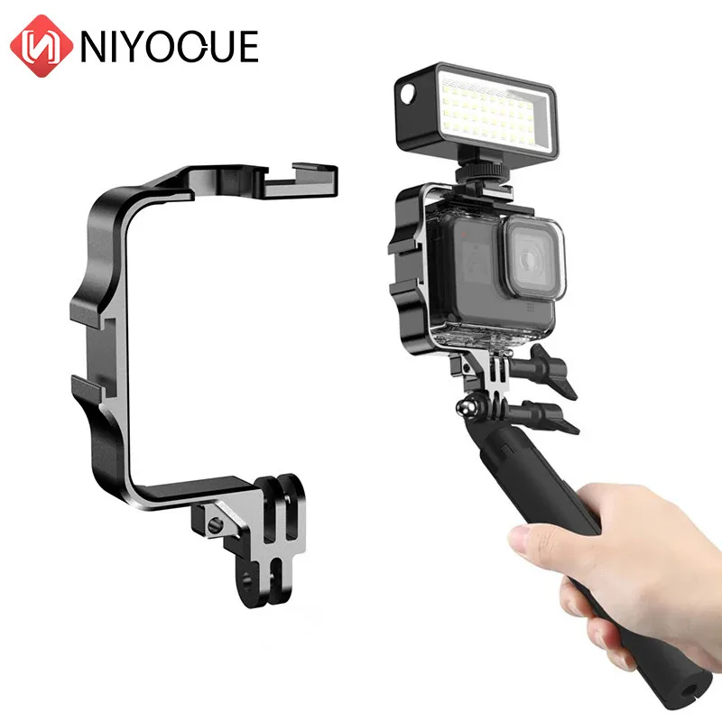 Metal Frame Action Camera Tripod For GoPro 12 11 10 9 8 Flash Light ...
