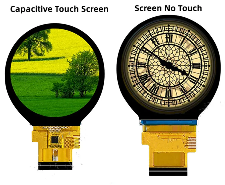 Ips 2.1 Inch 40pin Spi 262k Tft Lcd Round Screen (touch/no Touch ...