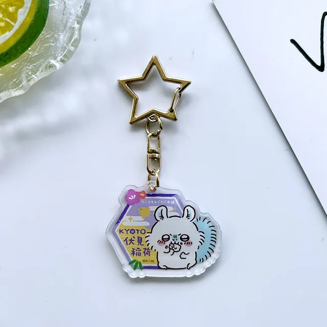 Chiikawa Fushimi Inari New Acrylic Keychain with Golden Star - Chiikawa ...
