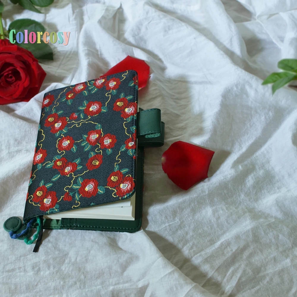 Munimhoe-Japanese-Imported-Fabric-Gold-Brocade-Camellia-Notebook-A6-A5 ...