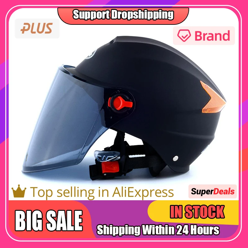 Unisex Half Face Vintage Motorbike Helmet Half Open Face Motorcycle ...