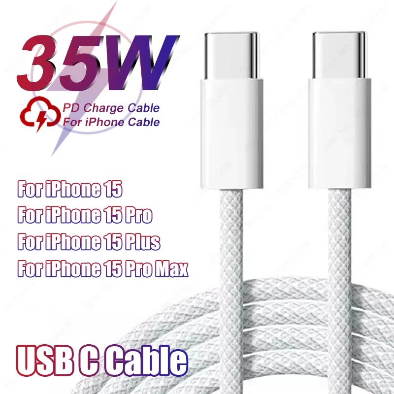 35W-Fast-Charging-USB-C-toType-C-Cable-For-Apple-iPhone-15-Pro-Max-USB ...