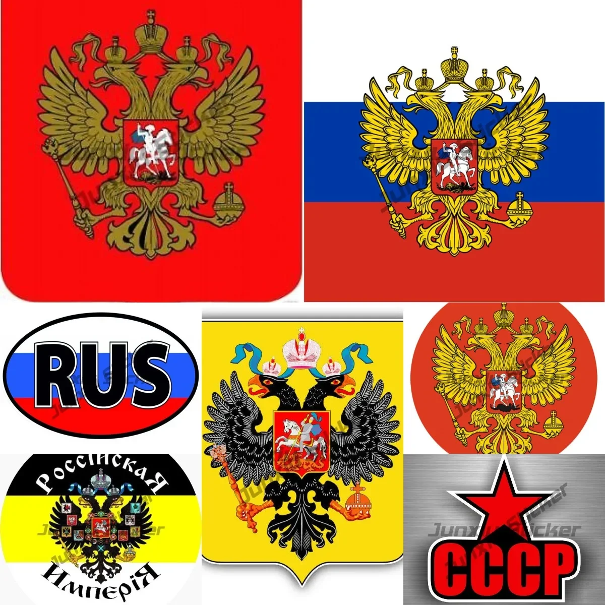 Creative-RU-Flag-Russia-Sticker-Reflective-Decal-Coat-of-Arms-of-The ...